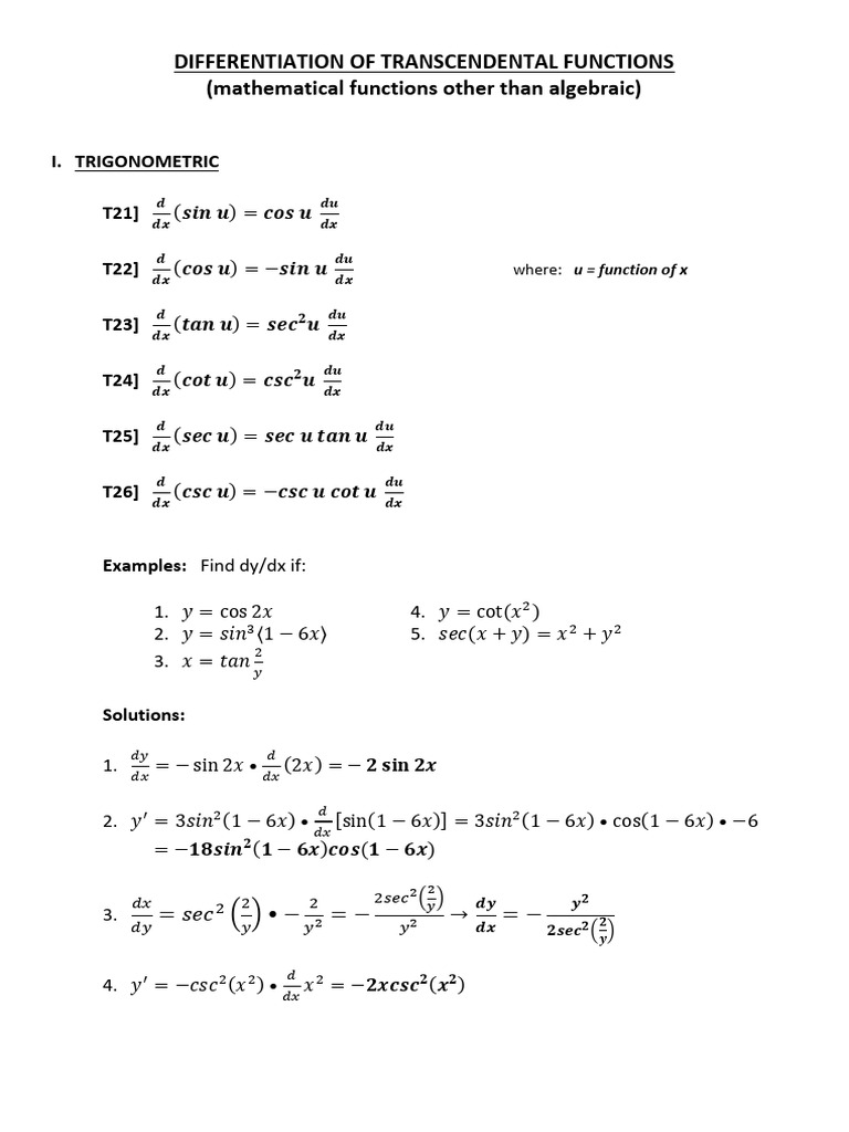 Module 6 - Derivatives of Trigonometric Functions | PDF | Abstract ...