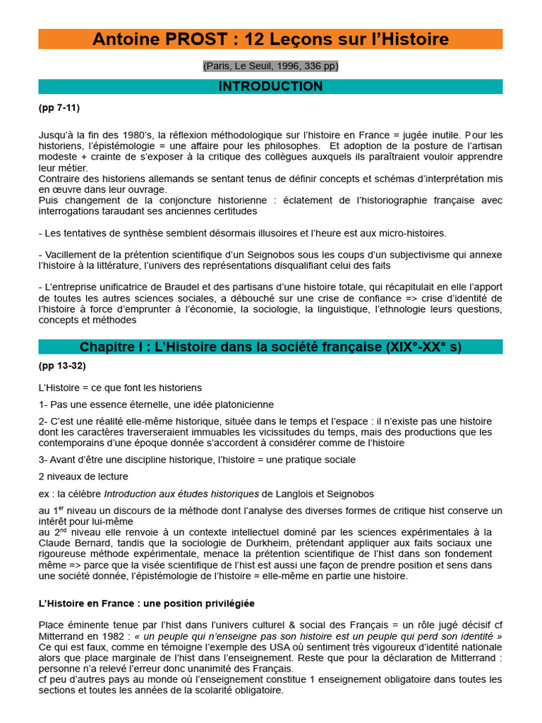 12 Leçons Sur Lhistoire | PDF | Science | Historien