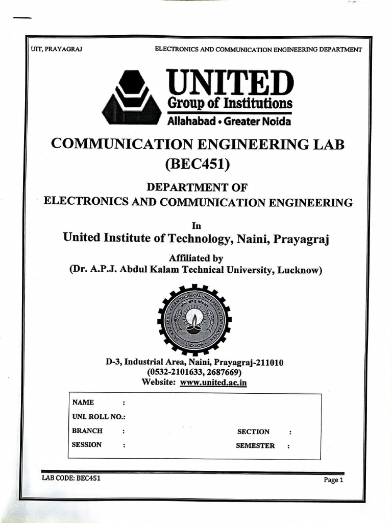 Front Pages Comm. Eng | PDF | Modulation | Electronic Engineering