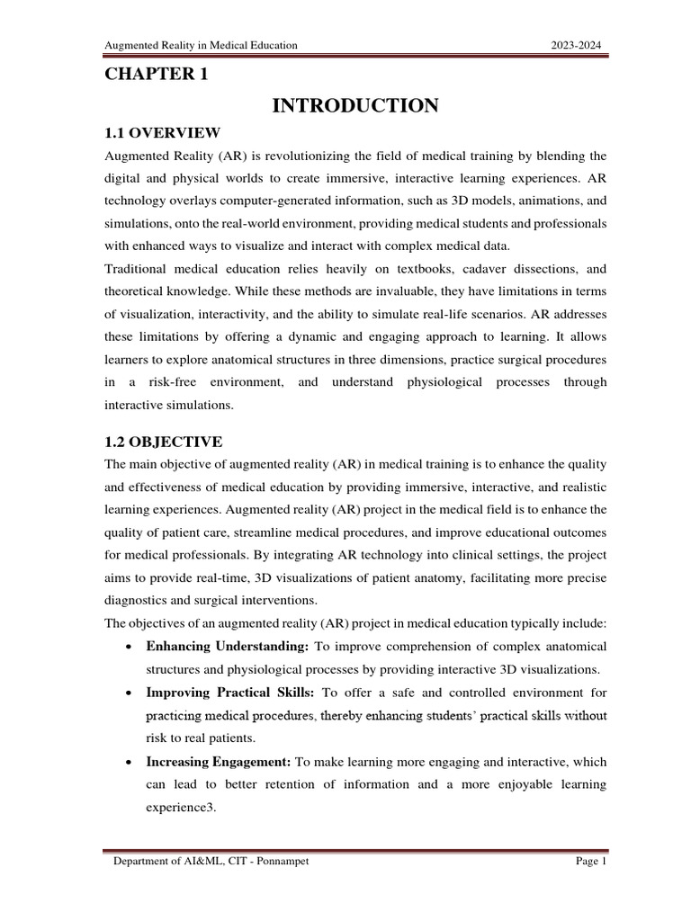 AR Project Main Report | PDF | Augmented Reality | Simulation