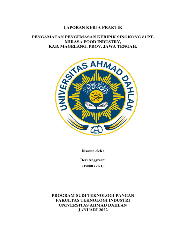 Revisi Laporan Kerja Praktik - 1900033071 - Devi Anggraeni (1) - Devi ...