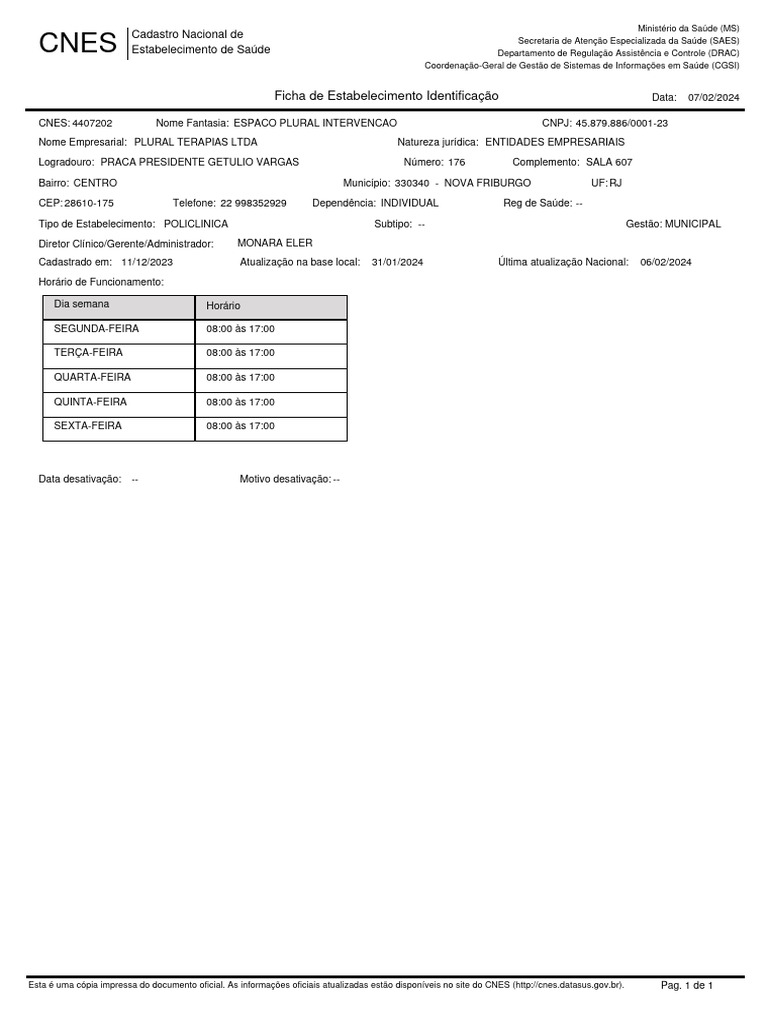 Cnes Atualizado - Nova Plural | PDF