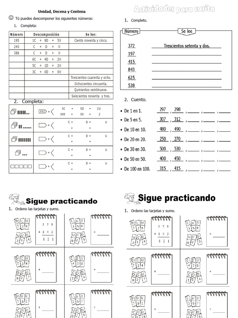 2do. Practicas de Centenas - Idea 2 | PDF