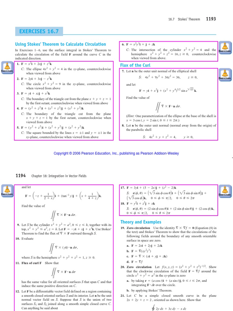 Stokes Theorem Tcet11 | PDF | Flux | Geometric Shapes