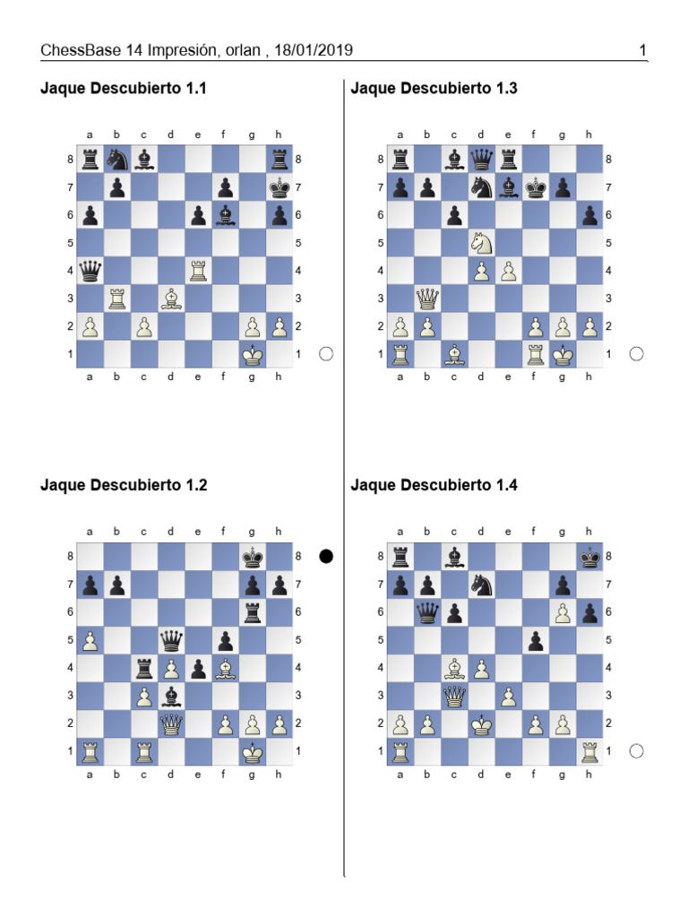 Jaque Descubierto | PDF | Ajedrez | Aperturas de ajedrez