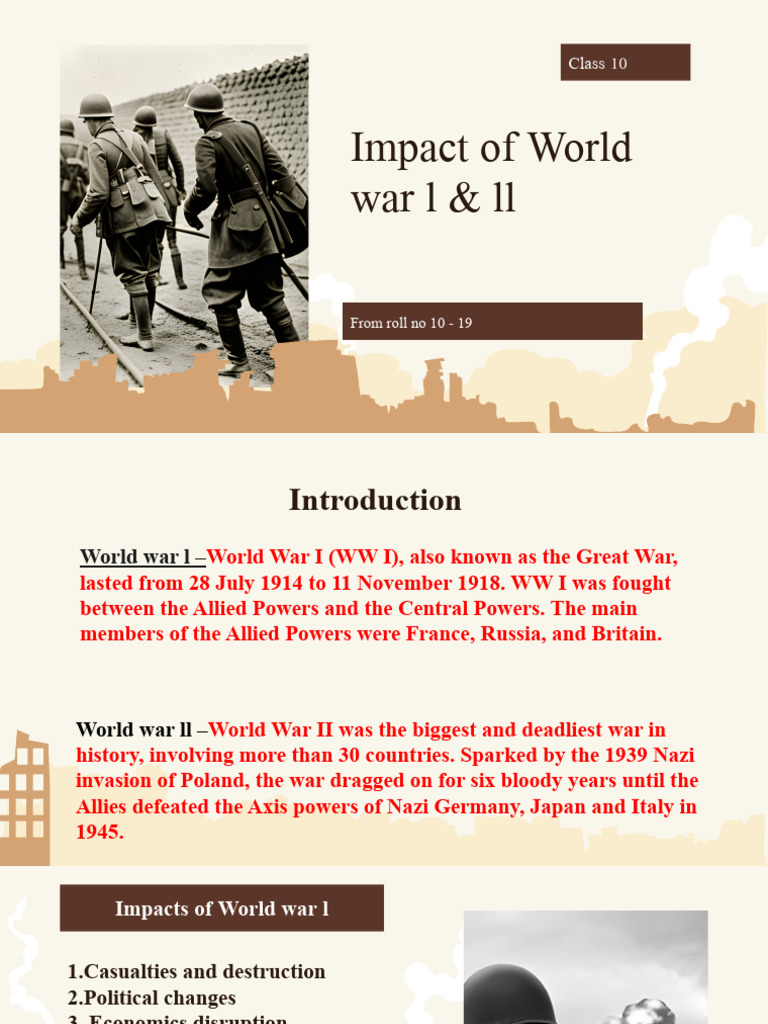 World War I and Its Impact - History - 11th Grade by Slidesgo | PDF ...