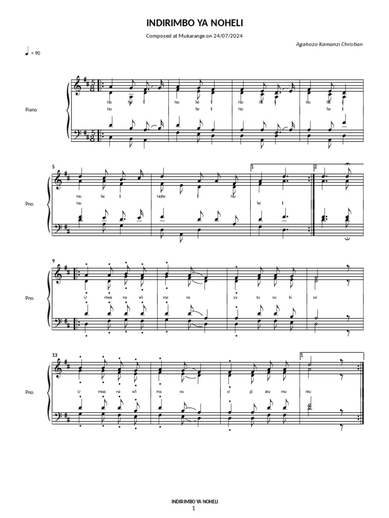 Indirimbo Ya Noheli Lyrics | PDF