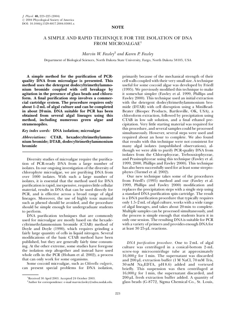 Adn de Microalgas | PDF | Polymerase Chain Reaction | Algae