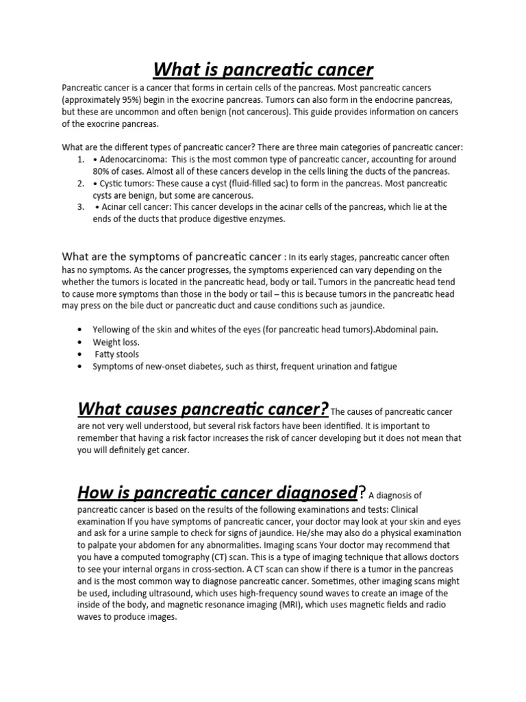 What Causes Pancreatic Cancer? | PDF | Pancreas | Pancreatic Cancer