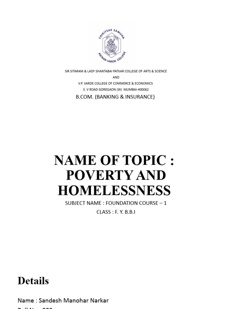 FYBBI: Poverty & Homelessness | PDF | Poverty | Poverty & Homelessness