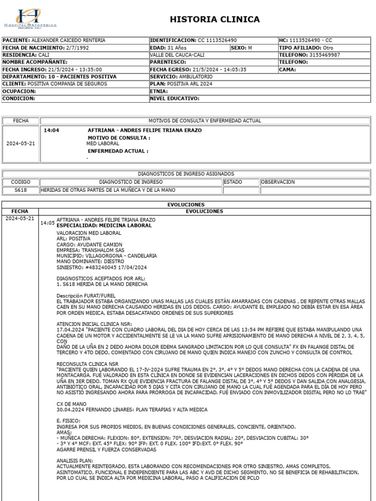 Alexander Caicedo Renteria Mdna Laboral | PDF | Servicios públicos ...