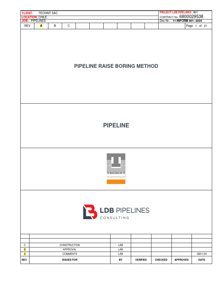 Método de Perforación Raise Boring en Chile | PDF | Perforación ...