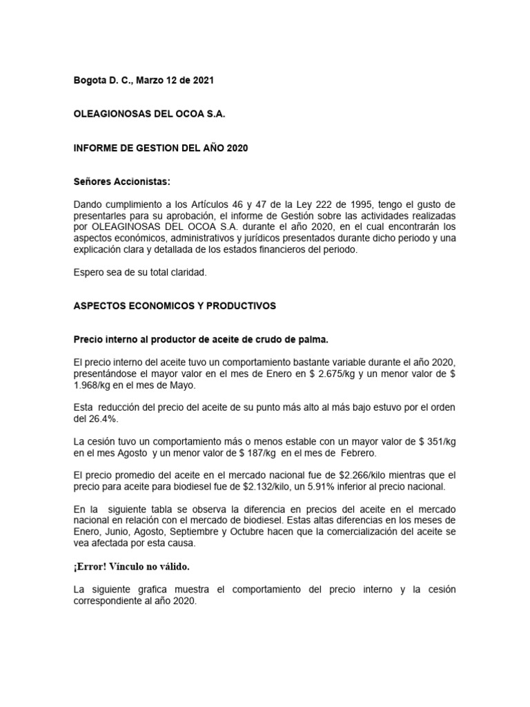 Modelo Informe de Gestion | PDF | Business | Biocombustible