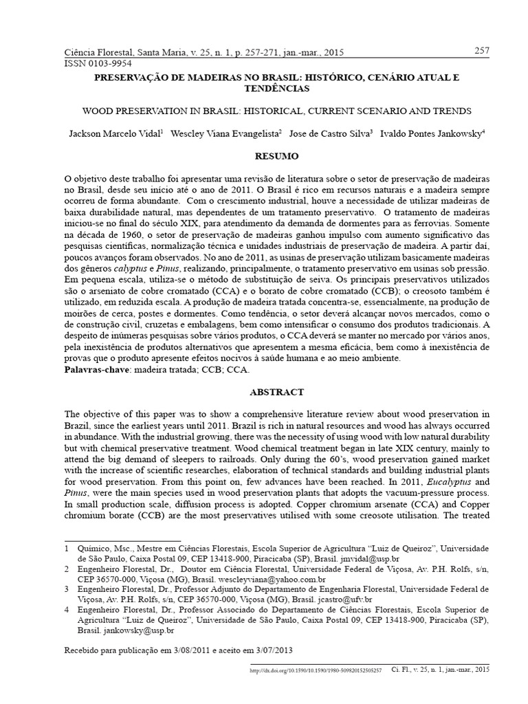 Preservacao de Madeiras No Brasil Historico Cenari | PDF