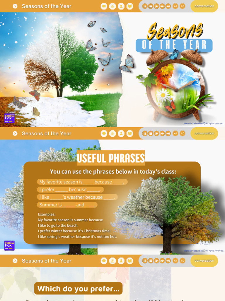 Seasons of The Year - Lesson Plan A1 - A2 @metodoyellowfox | PDF