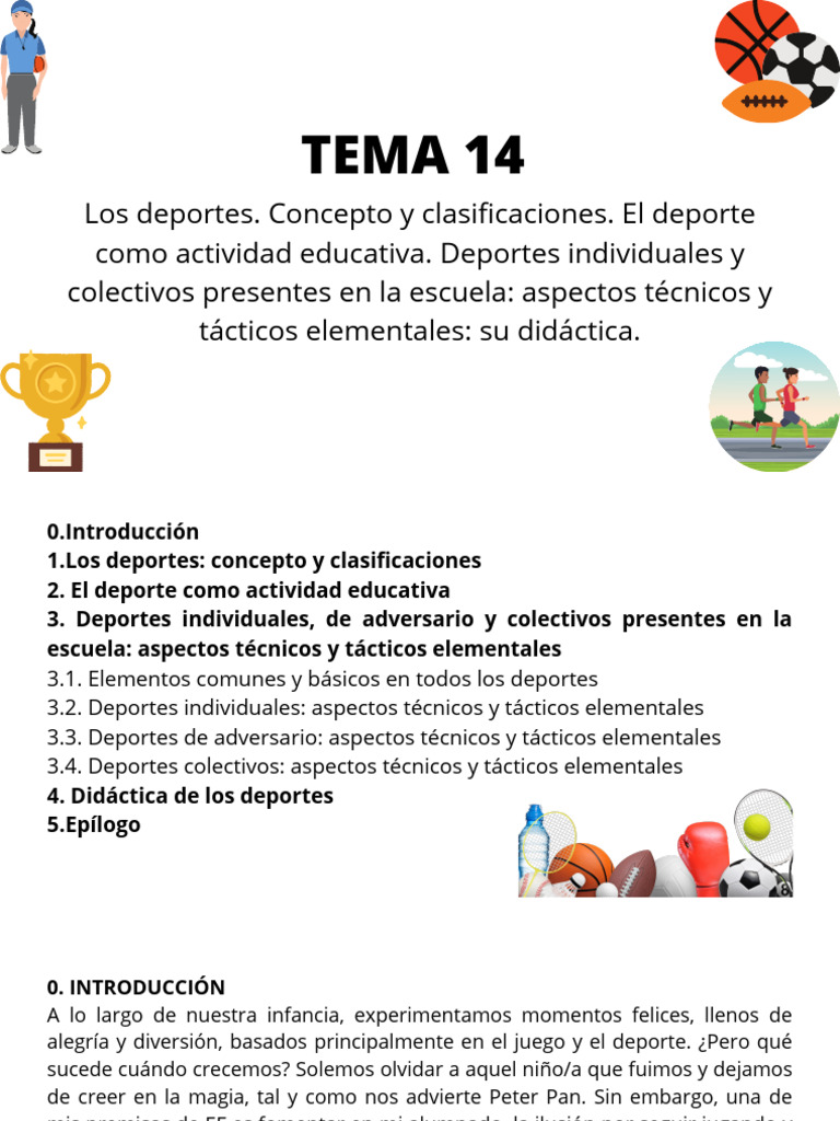 Tema 14 | PDF | Deportes | Deporte del atletismo