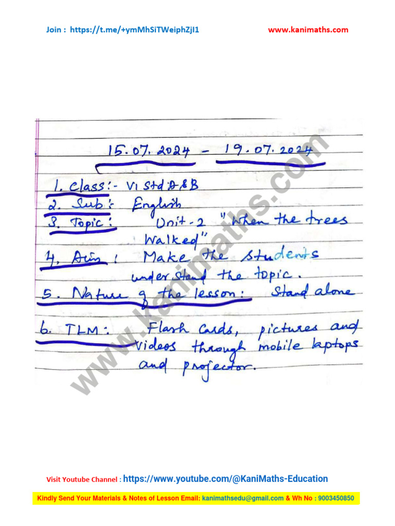 KANI MATHS 6th - ENGLISH - NOTES - OF - LESSON - JULY - 2024 - WEEK - 3 ...
