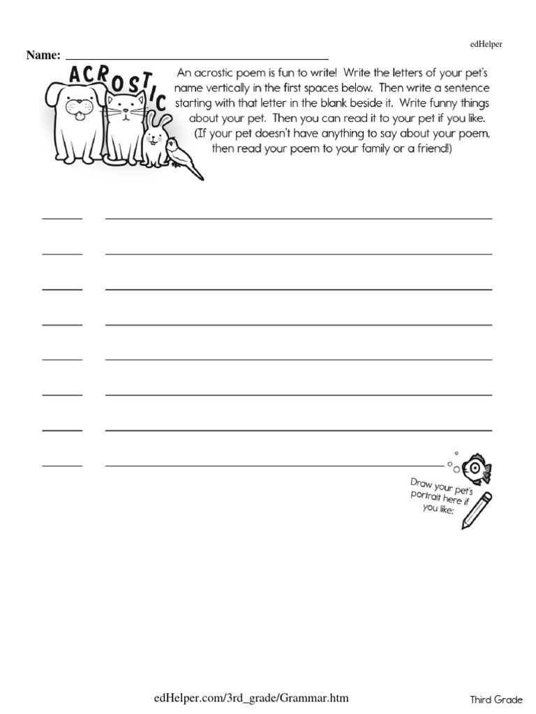 3rd Grade Language Arts Worksheets | PDF | Meal | Dinner