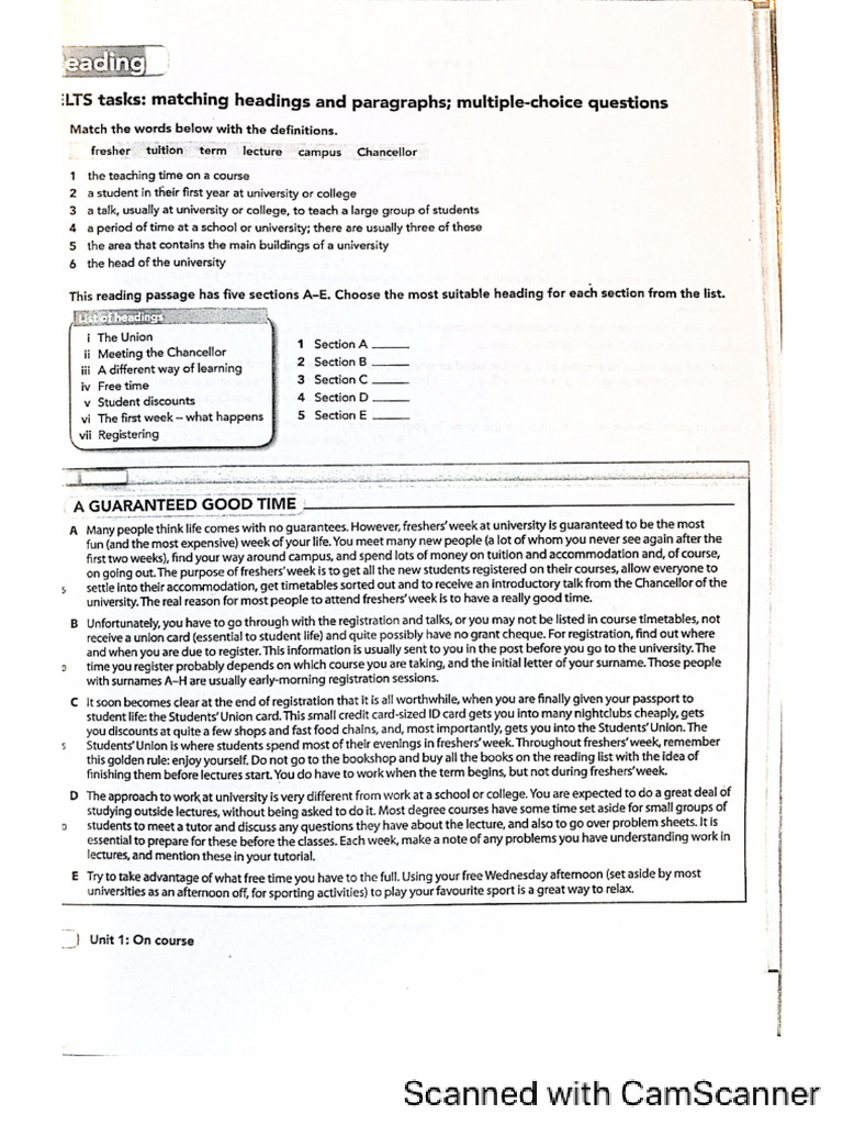 Unit 1 - Achieve Ielts 1 | PDF