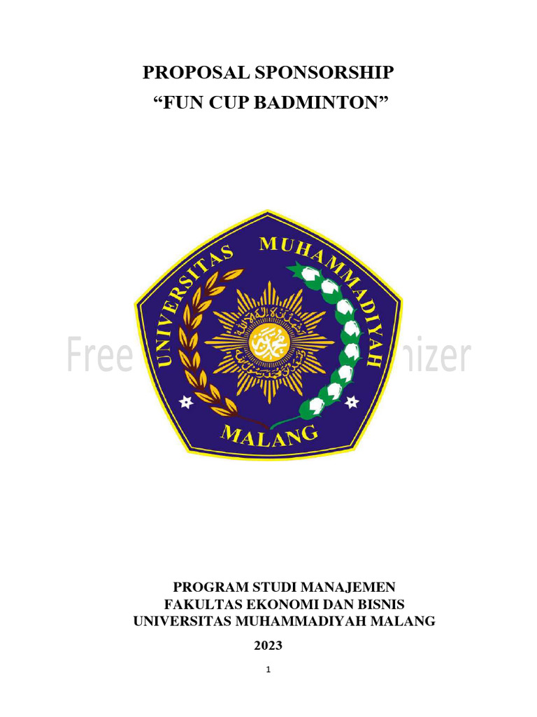 PROPOSAL Sponsorship Tournament Fun Cup Badminton | PDF