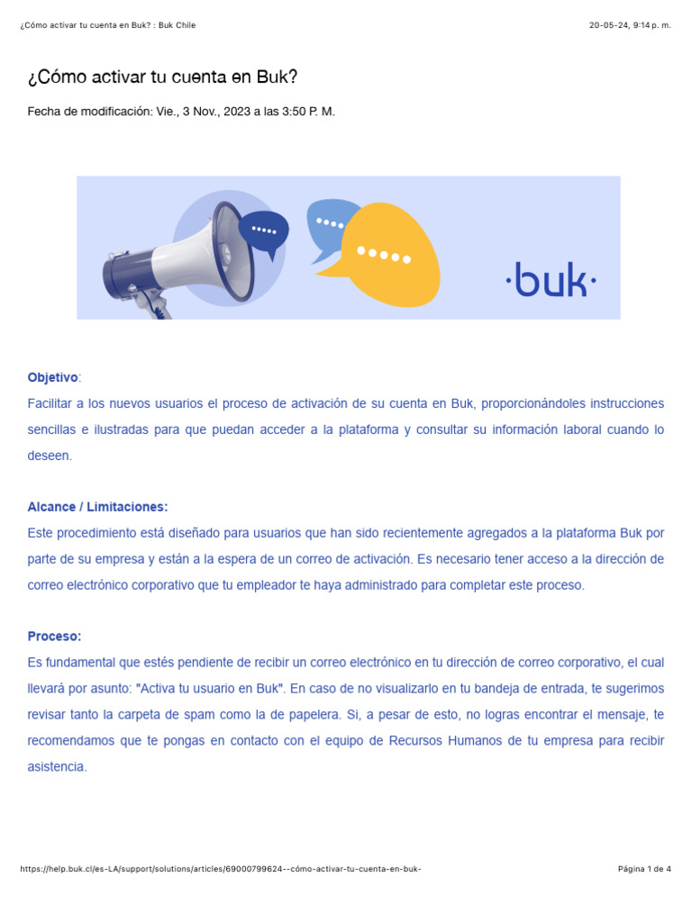Activar cuenta en Buk: Guía rápida | PDF | Contraseña | Comunicación ...