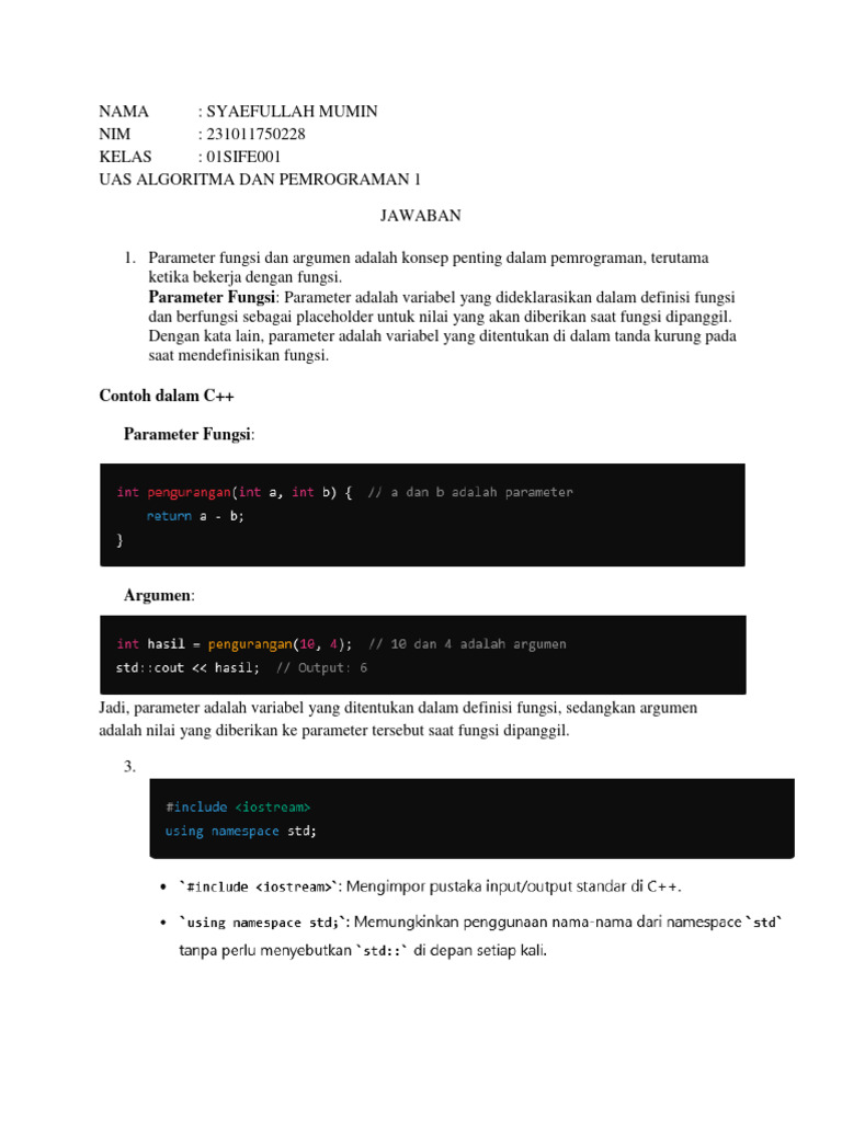Konsep Dasar Pemrograman C++ | PDF | Komputer