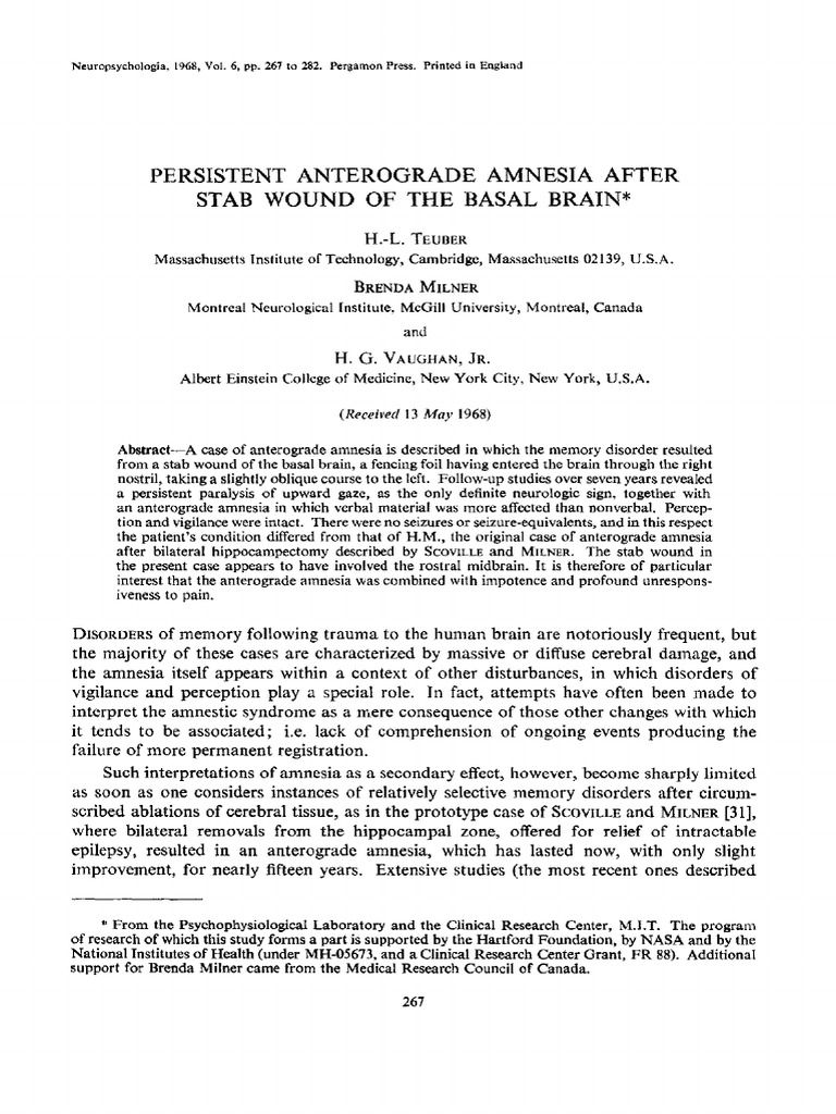 Artigo Principal | PDF | Amnesia | Temporal Lobe
