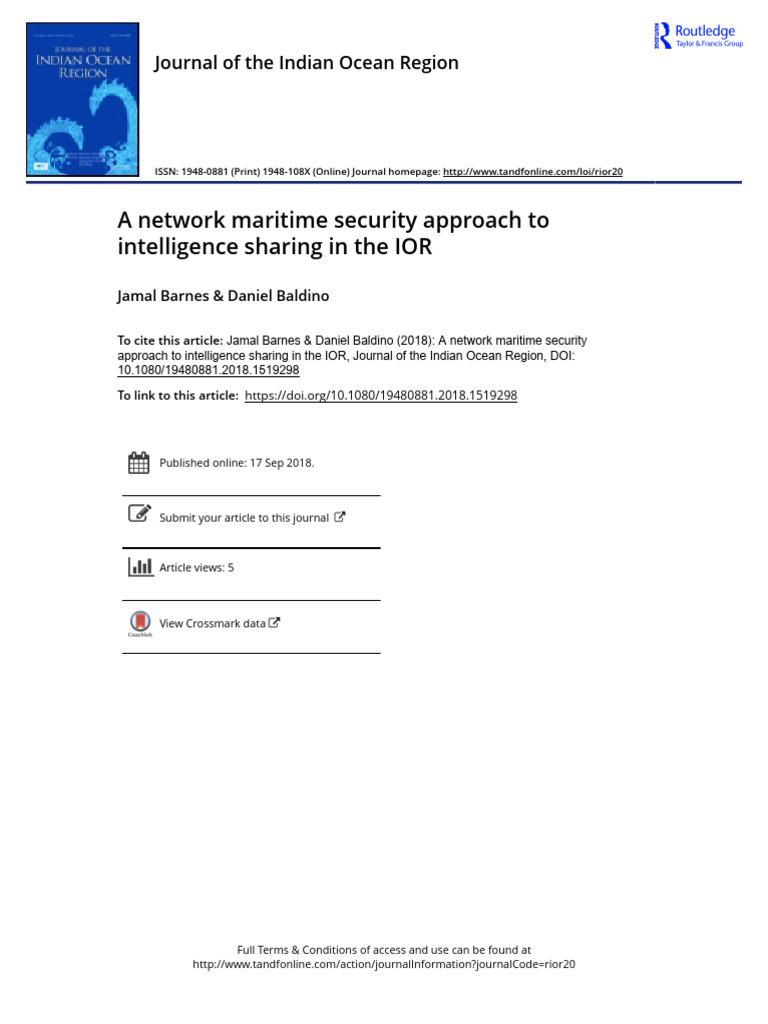 Maritime Security and Intelligence in IOR | PDF
