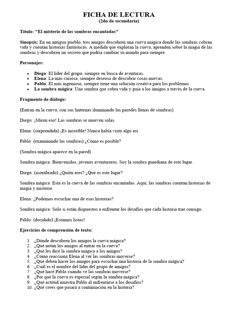 FICHA DE LECTURA 2 sec | PDF