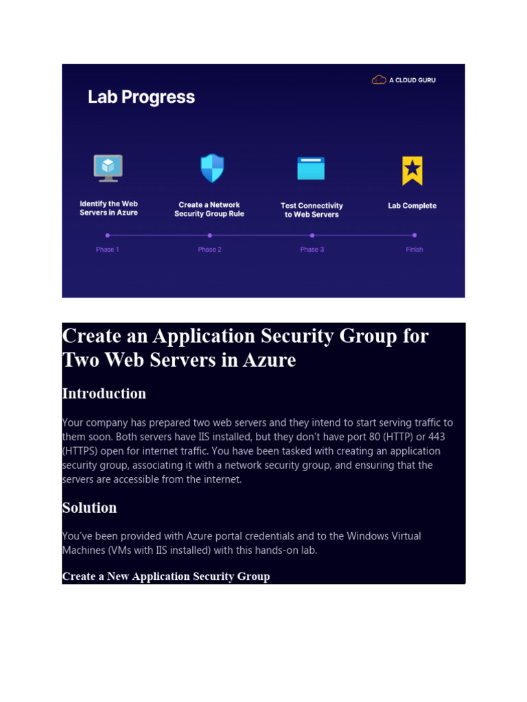 Create An Application Security Group For Two Web Servers in Azure | PDF ... Create An Application Security Group For Two Web Servers in Azure | PDF ...