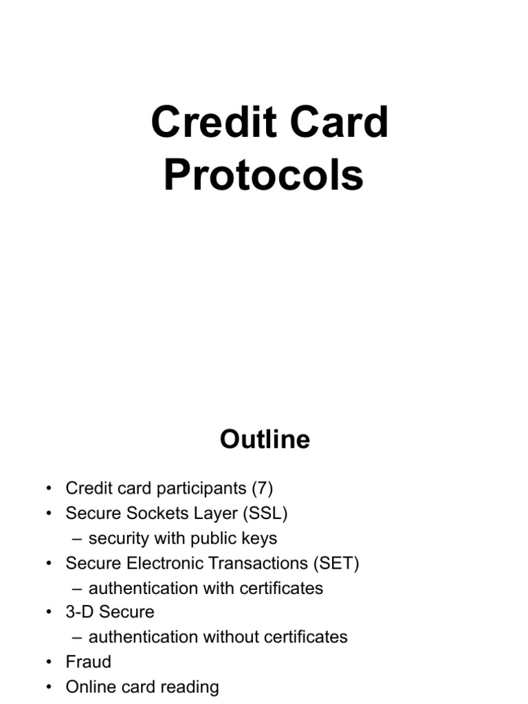 Lecture 3 - Credit Card Protocols | PDF | Transport Layer Security ...