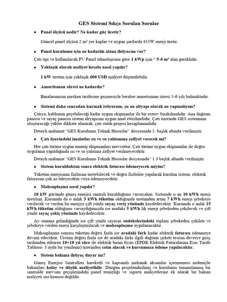 GES Sık Sorulan Sorular | PDF