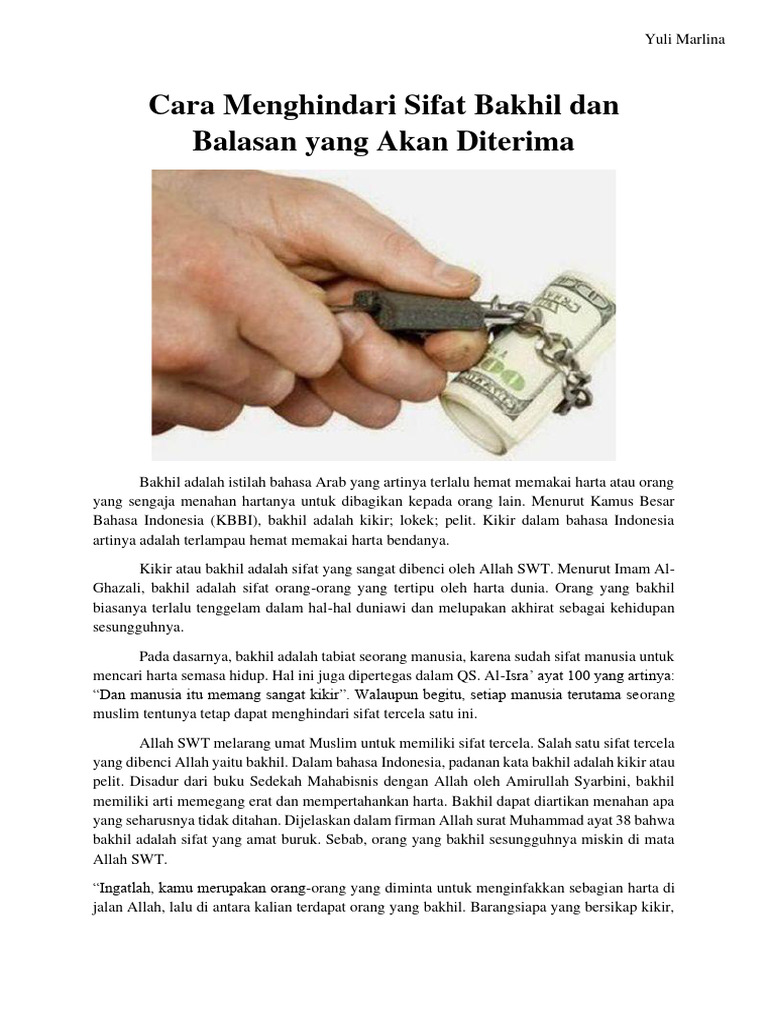 Bakhil | PDF | Kajian Bahasa Asing | Hukum