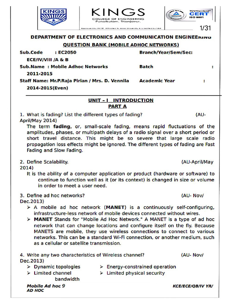 Ad-Hod PYQ With Solution | PDF