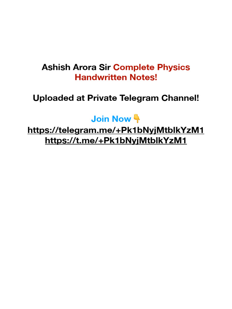 Ashish Arora Sir Complete Physics Handwritten Notes (Chapterwise) For ...