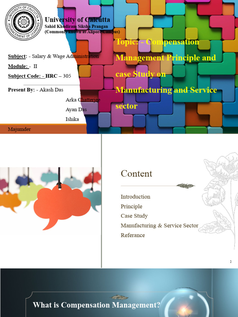 Compensation Management Principle and Case Study On Manufacturing | PDF | Employment | Incentive