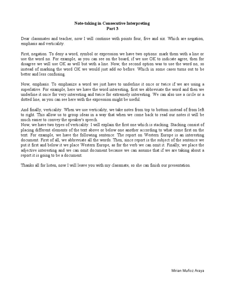 Note-Taking in Consecutive Interpreting | PDF