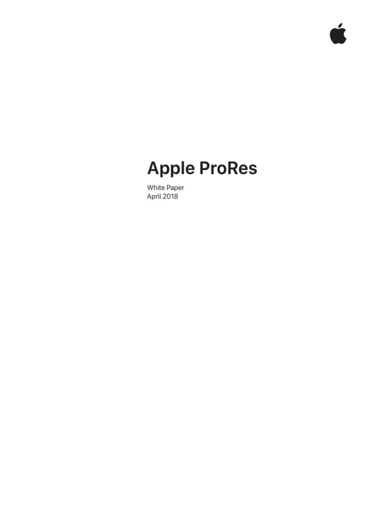 Apple ProRes White Paper | PDF | Data Compression | Video
