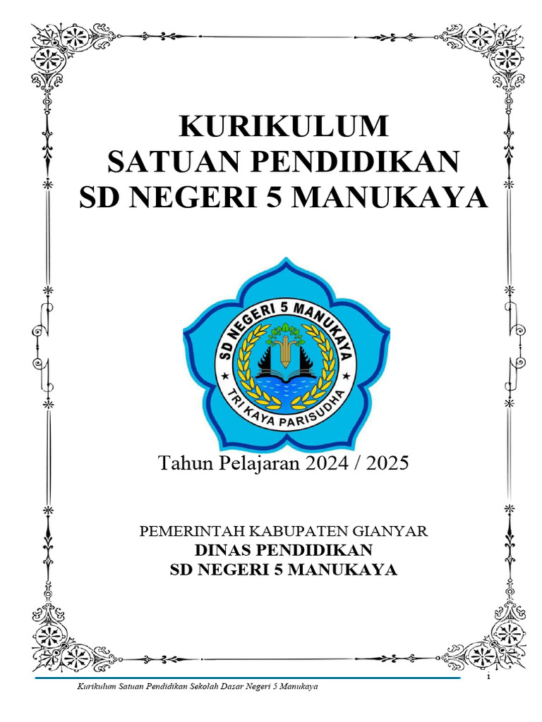 Kurikulum 2024-2025 Finis SDN 5 Manukaya | PDF
