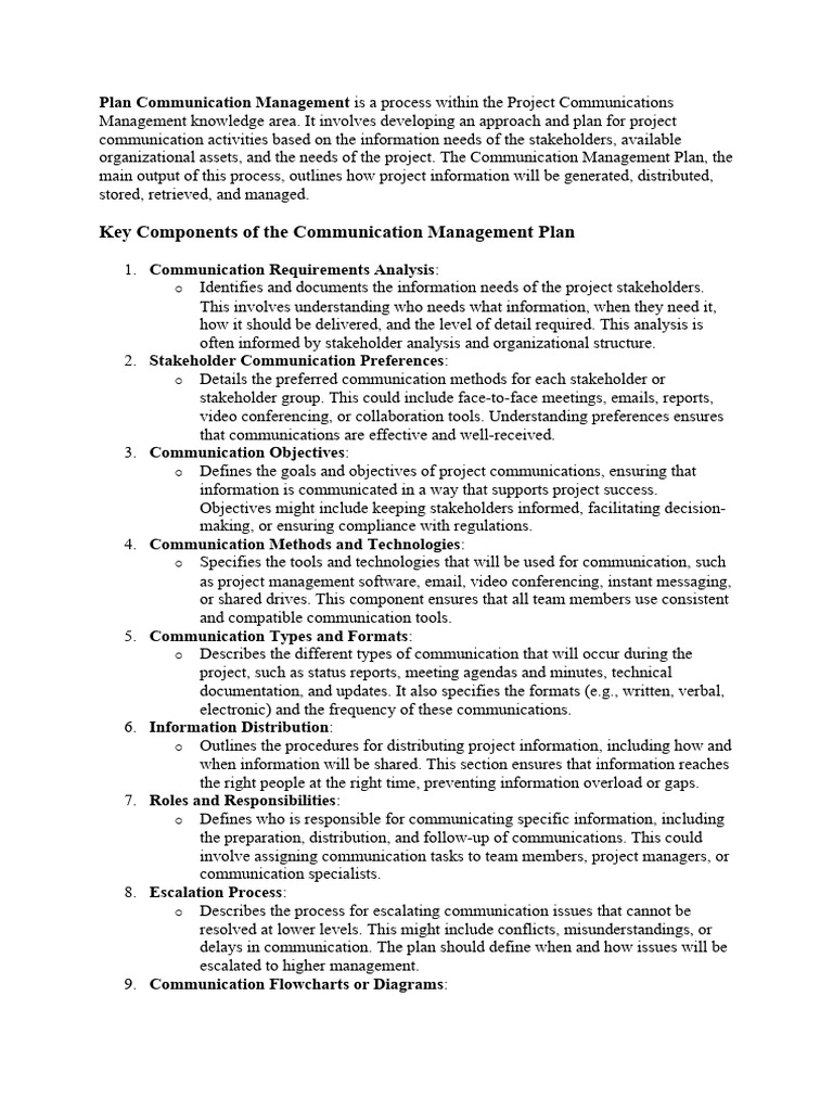 Plan Communication Management | PDF | Communication | Information