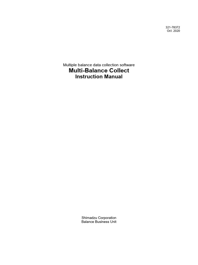 Multi-Balance Collect: Instruction Manual | PDF | Usb | Microsoft Excel