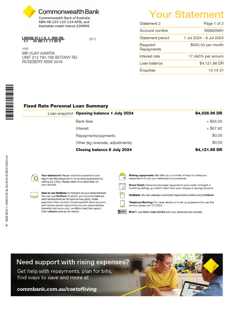 Personal Loan Statement Summary | PDF | Interest | Loans