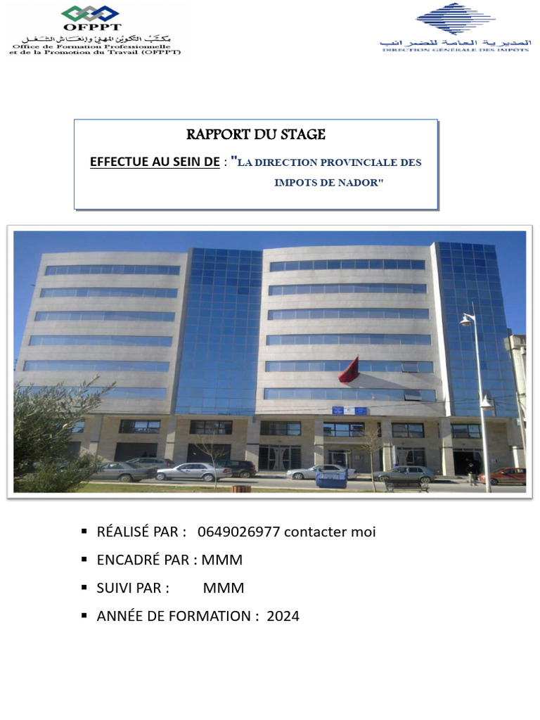 Rapport Du Stage Dgi Nador | PDF | Impôts | Taxe sur la valeur ajoutée