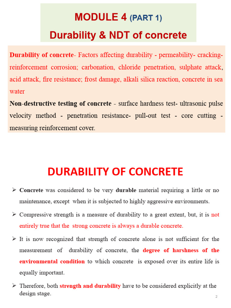 Concrete Durability & Testing | PDF | Concrete | Corrosion