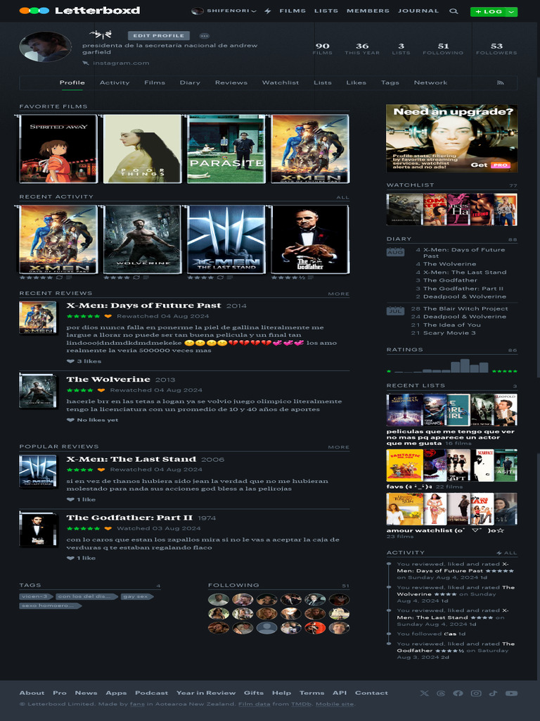 'S Profile - Letterboxd | PDF