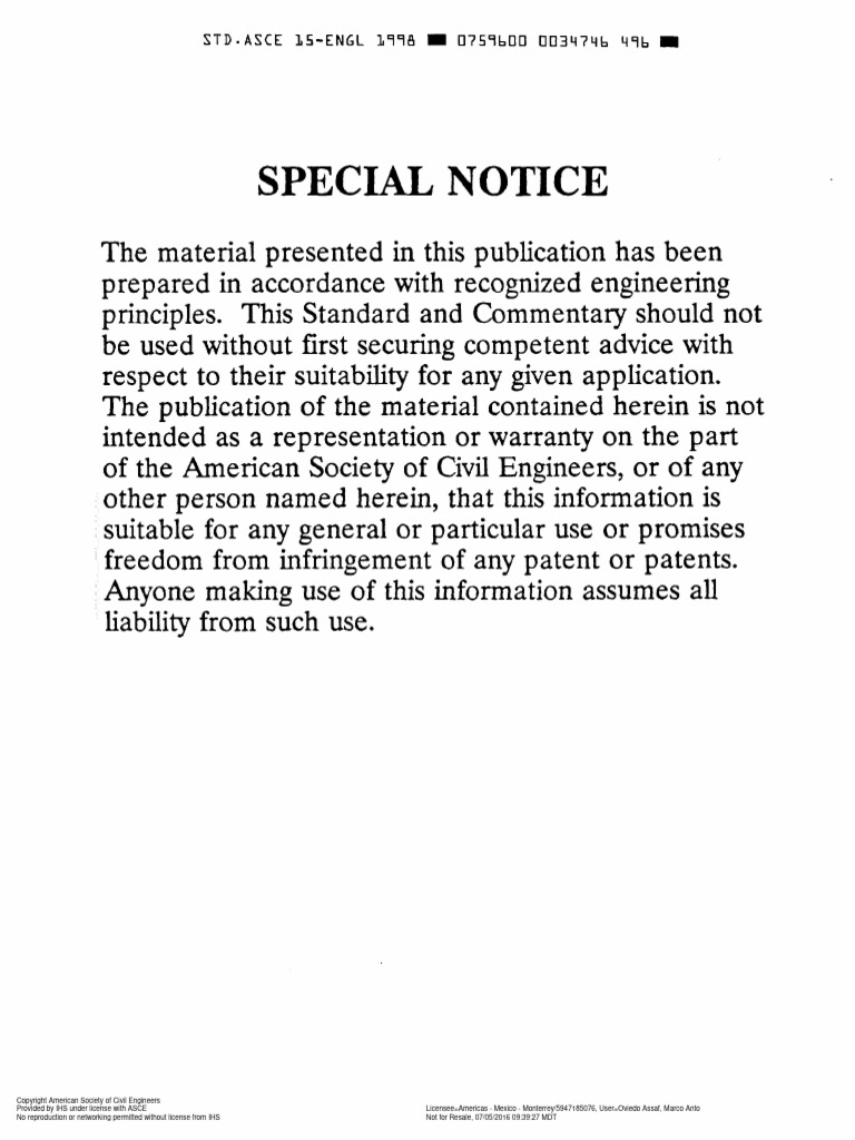 Asce 15-98 | PDF | Concrete | Pipe (Fluid Conveyance)