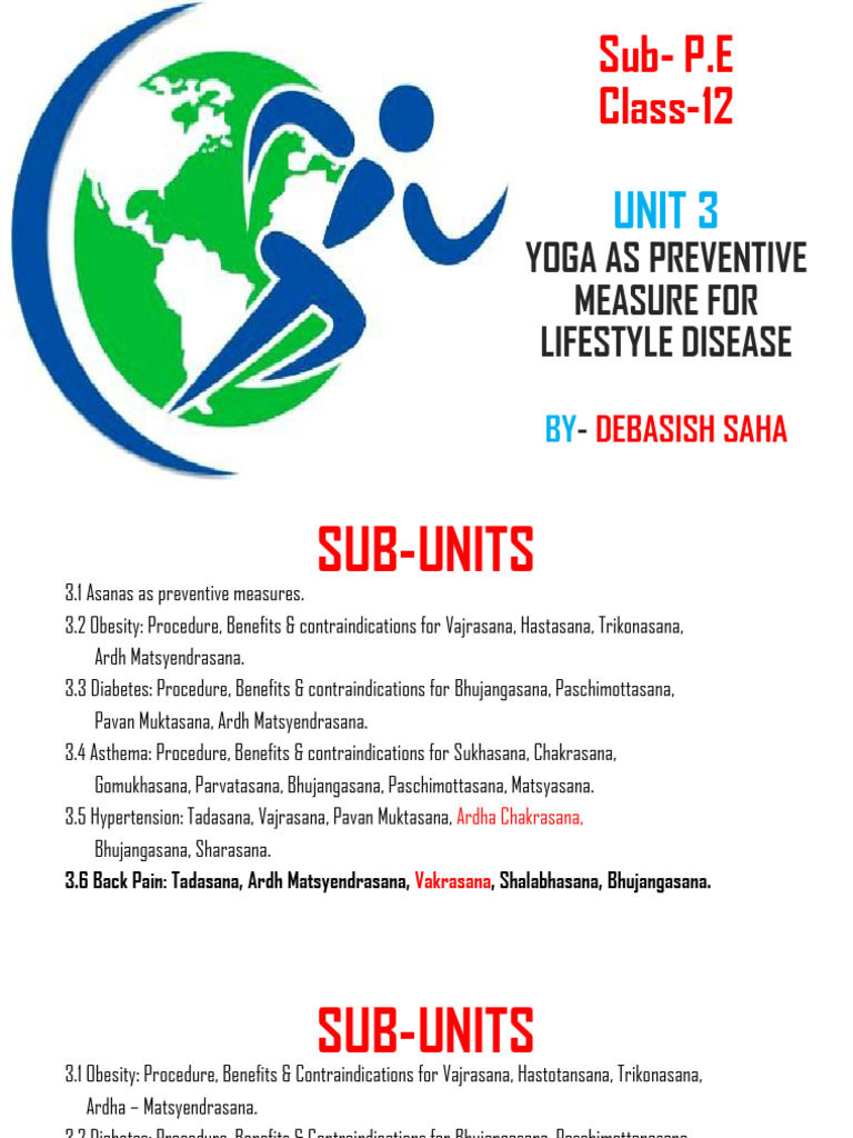 Unit III Yoga As Preventive Measure For Lifestyle Disease | PDF | Asana ...