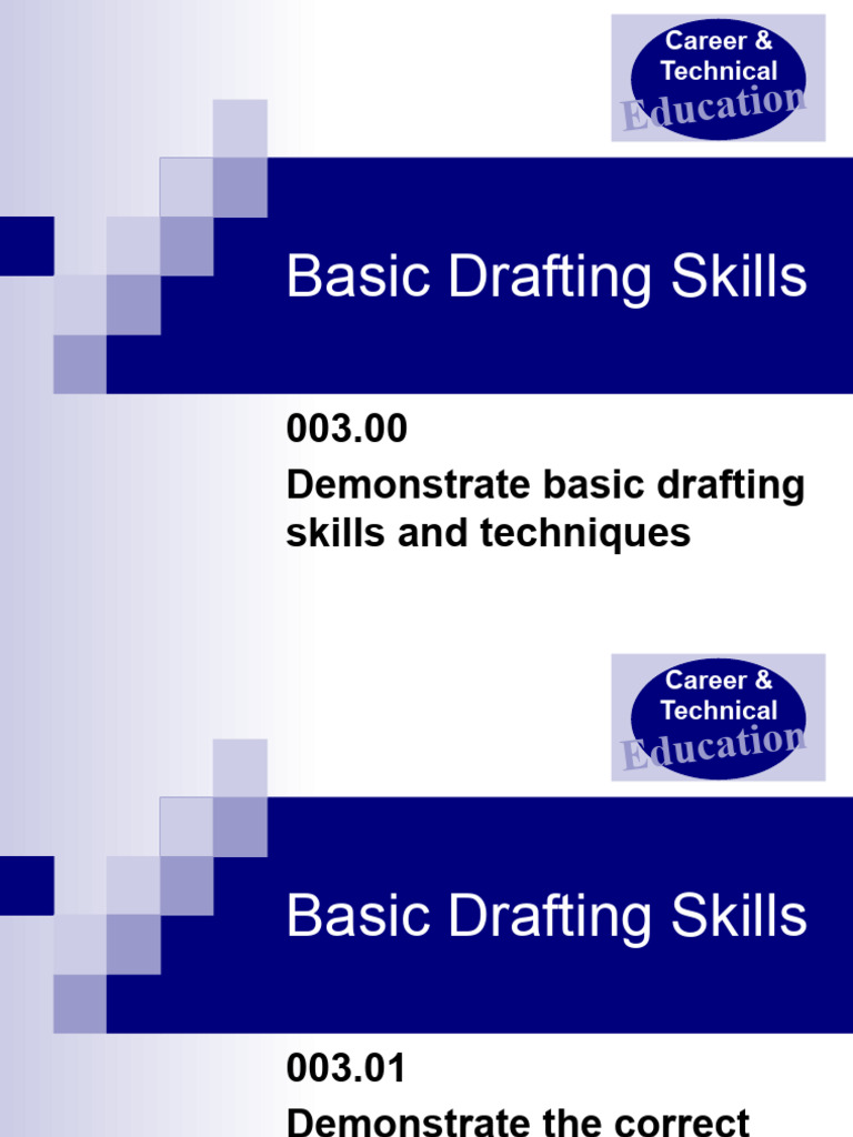 003.01 Basic Drafting Skills | PDF | Technical Drawing | Drawing