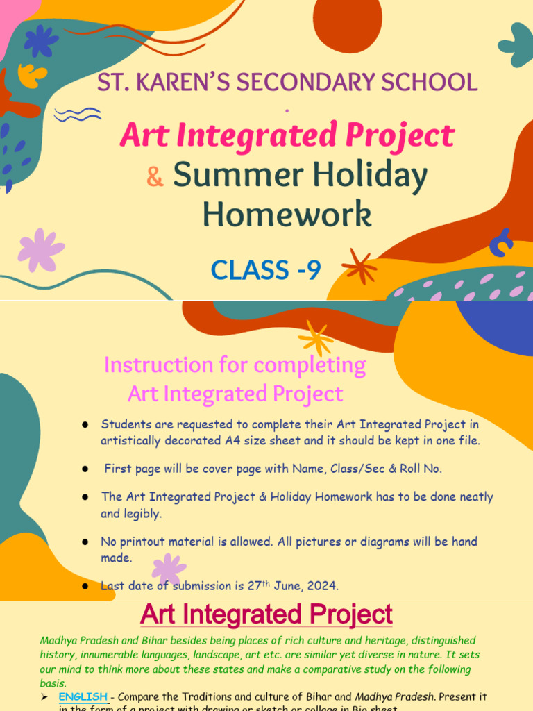Class 9 Art Integrated Project Guidelines | PDF