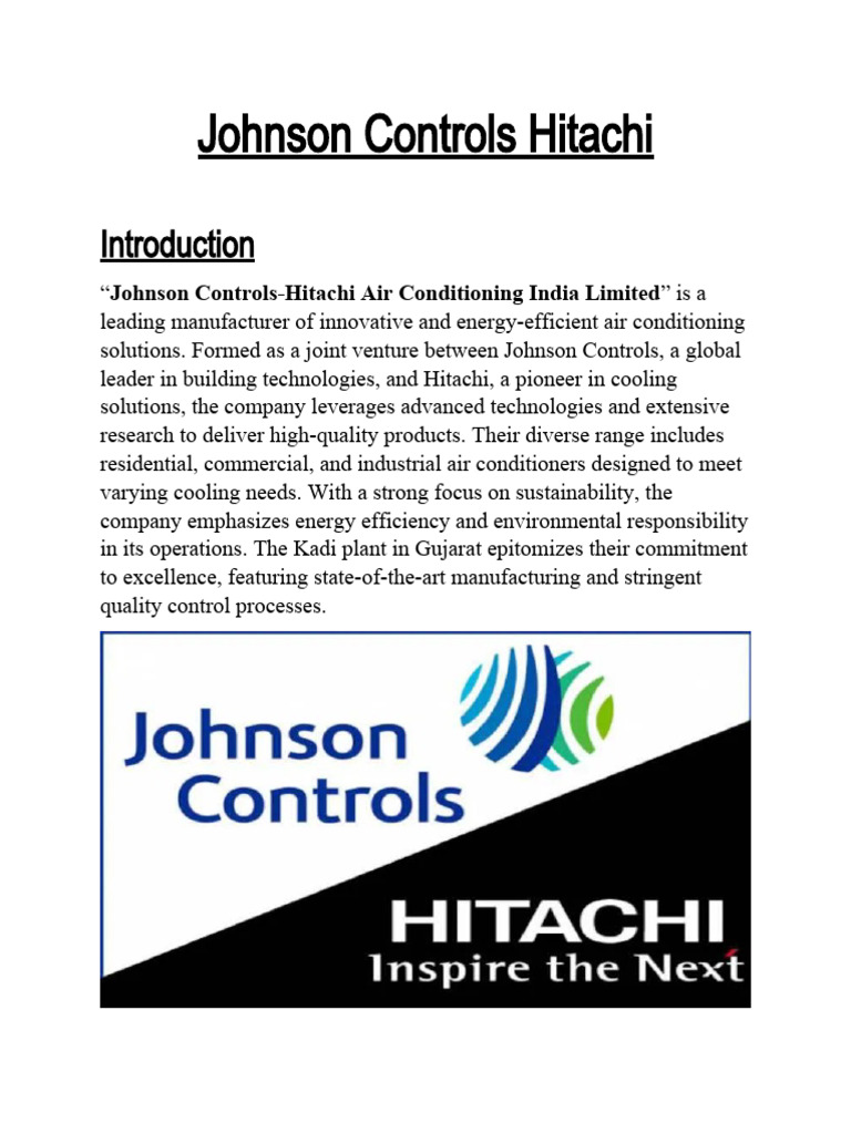 Johnson Controls-Hitachi Overview | PDF | Air Conditioning | Efficient ...